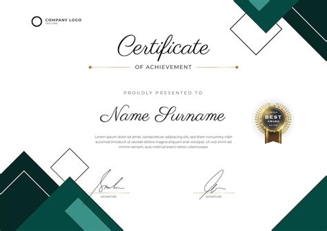 Premium Vector Certificate Template With Flat Shapes And Waves