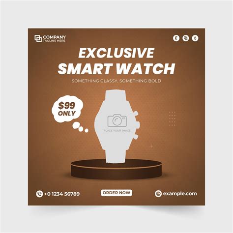 Creative Smartwatch Sale Template For Social Media Posts Classic Watch