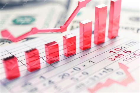 Premium Photo Rising Bar Graph With Red Trend Line On Financial Chart And Currency Background