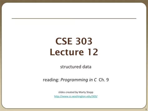 Ppt Cse 303 Lecture 12 Powerpoint Presentation Free Download Id 9522820