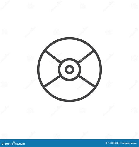 CD Disk Line Icon Stock Vector Illustration Of Pictogram