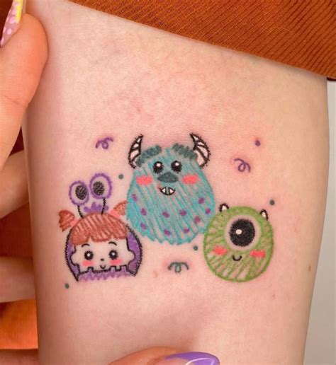 Minimal Tattoo Monsters Inc Renkli Dövmeler Dövme Fikirleri