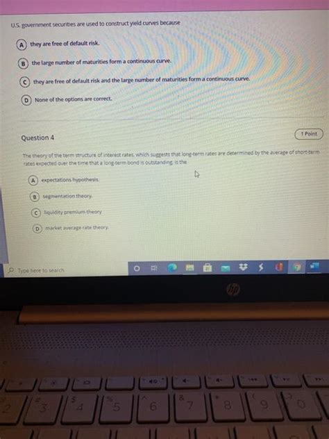 Solved Us Government Securities Are Used To Construct Yield