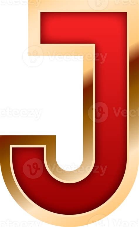 3d Elegant Red Alphabet Letter J 36155954 Png