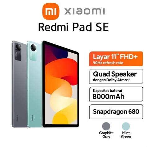 Jual Xiaomi Pad Se Ram Gb Gb Garansi Resmi Shopee Indonesia