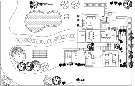 Villa Project Sample House Layout Plan In Dwg Autocad File