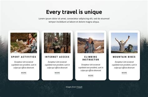 Every Travel Is Unique Html Code Example By Nicepage