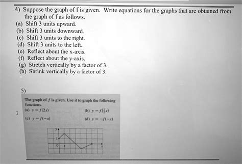 solved suppose the graph of f is given write equations for the graphs