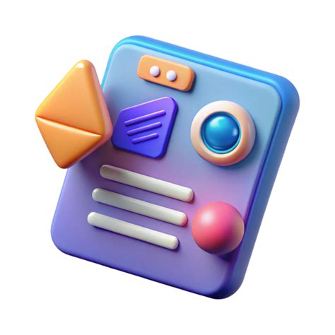 3d Colorful App Interface Design Elements 54586715 Png