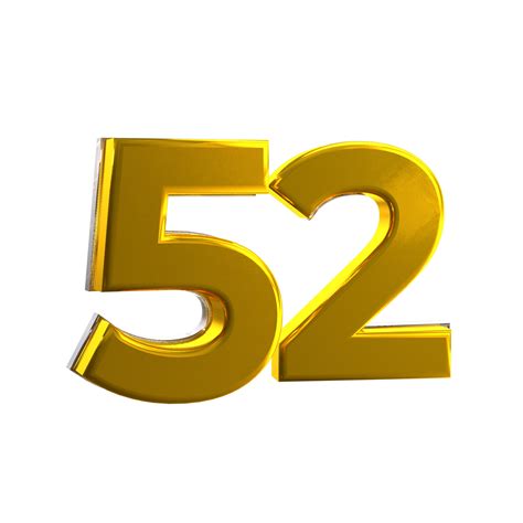 Mental Yellow 52 3D Number 11016803 PNG