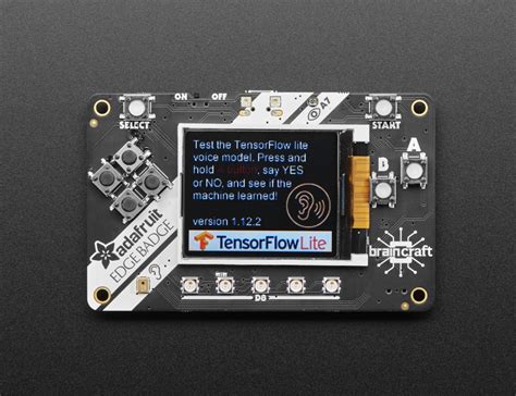 new product adafruit edgebadge tensorflow lite for microcontrollers