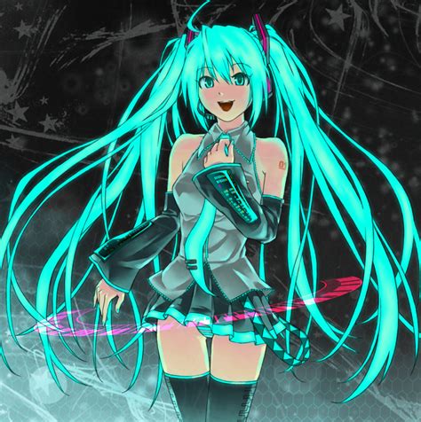 Safebooru Aqua Eyes Aqua Hair Detached Sleeves Glowing Glowing Hair