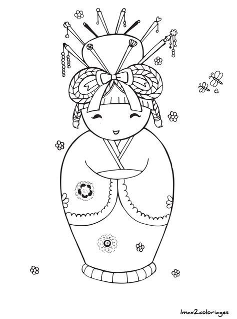 18 Meilleures Images Du Tableau Coloriage Kokeshi Coloring Pages