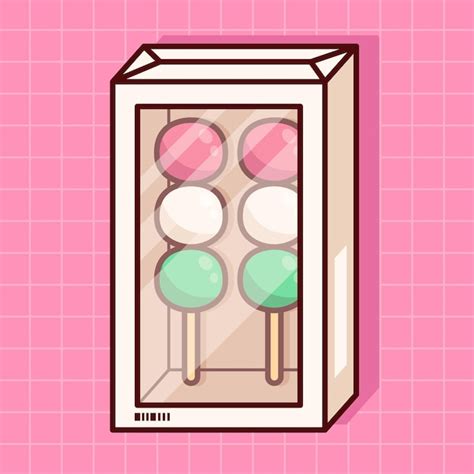 Premium Vector Cute Dango Japanese Dessert Illustration In Flat Design