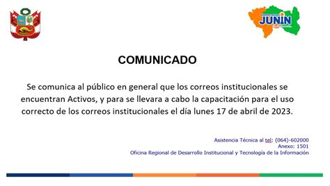 comunicado Campañas Gobierno Regional Junín Plataforma del Estado