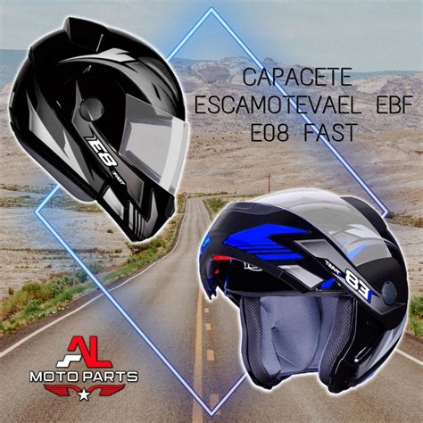 Capacete Escamoteável Articulado Robocop Ebf E08 Fast Al Moto Parts