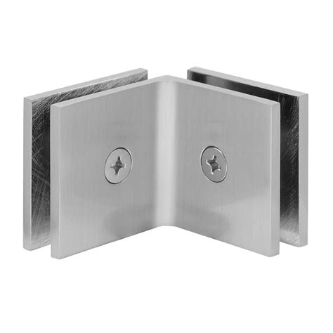 Square Shower Glass Connector For Glass To Glass At 90° Chrome