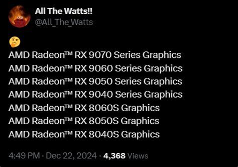 AMD To Utilize RX 9000 Naming Scheme For Upcoming Discrete Laptop GPUs Several New Models