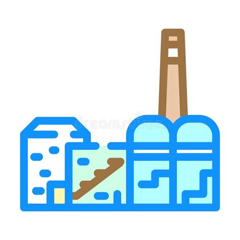 цветная иконка энергетической установки Иллюстрация вектора