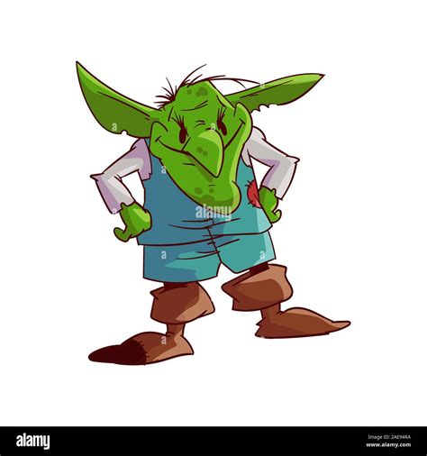 Bunte vektor Illustration eines cartoonish comic style grüne kobold