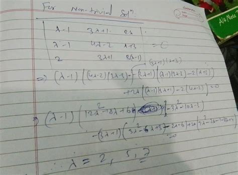 Example 33 Find All Values Of Lambda Which Thenequationsn