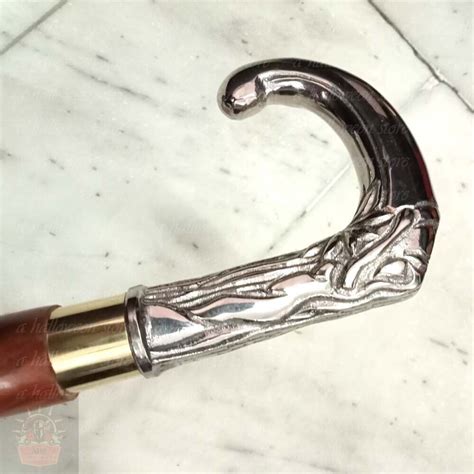 Vintage Replica Brass Handle Walking Cane Wooden Walk… Gem