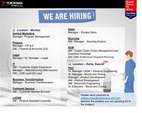 Yokohama Atg On Linkedin Jobs Opportunity Hiring Careers