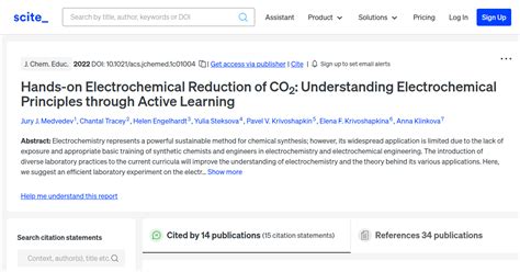 Hands On Electrochemical Reduction Of Co 2 Understanding Electrochemical Principles Through