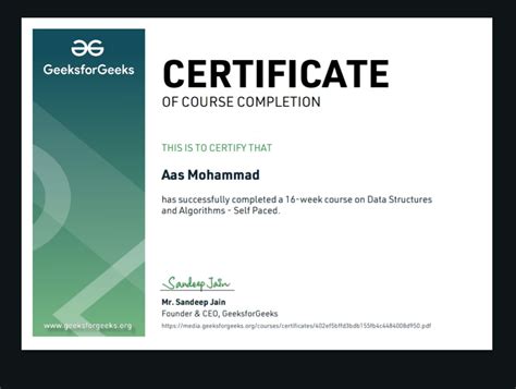 Completed Data Structures And Algorithms Course Aas Mohammad 3rd