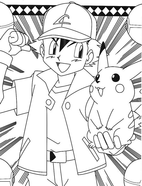Ash And Pikachu Coloring Pages Pokemon Spiderman Dibujo Para Colorear