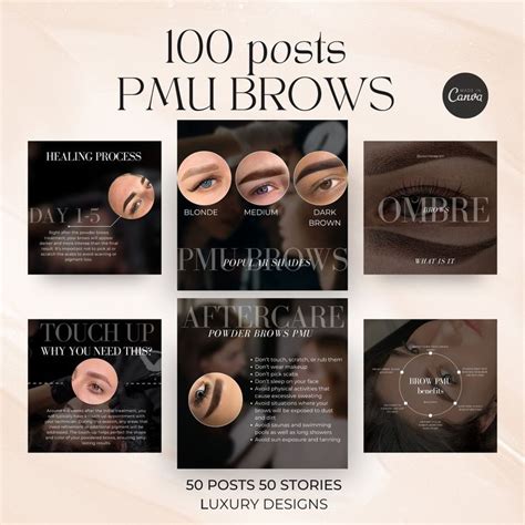 Pmu Brows Instagram Template Microblading Instagram Template Permanent Makeup Posts Und