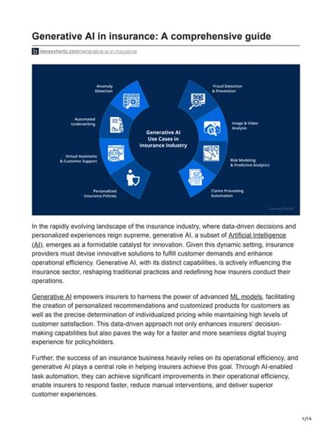 Generative Ai In Insurance A Comprehensive Guide Pdf
