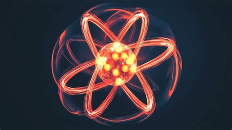 An Artistic Representation Of An Atom With Colorful Electrons Orbiting Around A Nucleus