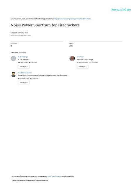 Noise Power Spectrum For Firecrackers Pdf Noise Sound