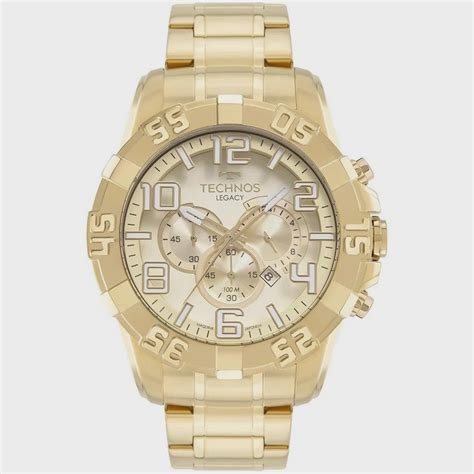Rel Gio Technos Masculino Legacy Cron Grafo Anal Gico Dourado Os Iks X Submarino