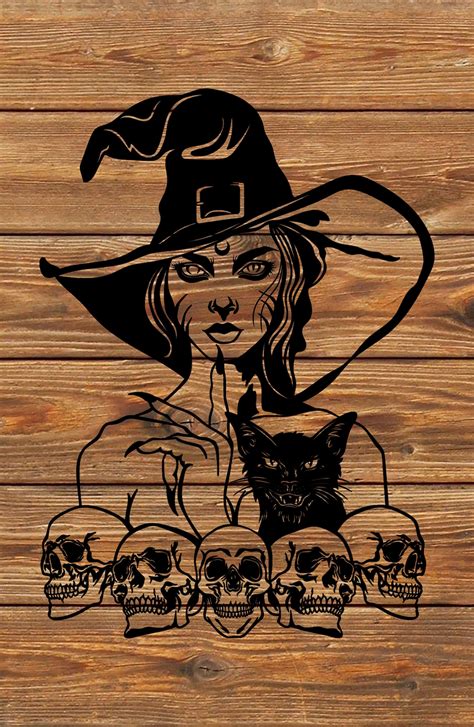 Png Svg File Wiccan Sexy Witch Wicca Woman Witchcraft Tattoo Stencil
