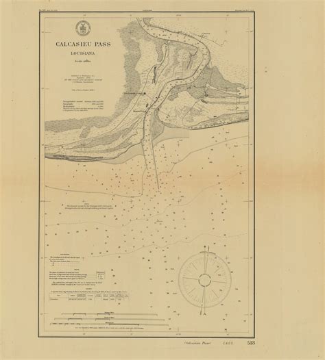 Calcasieu Pass 1906 Old Map Nautical Chart Ac Harbors 518 Louisiana Old Maps