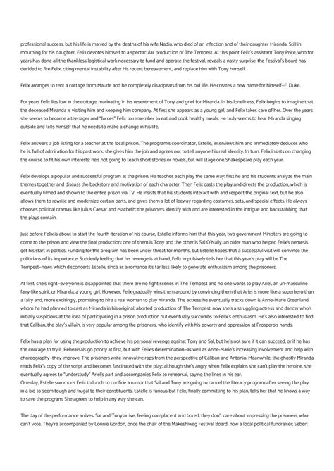 Mod A Textual Conversations Hag Seed English Advanced Year 12