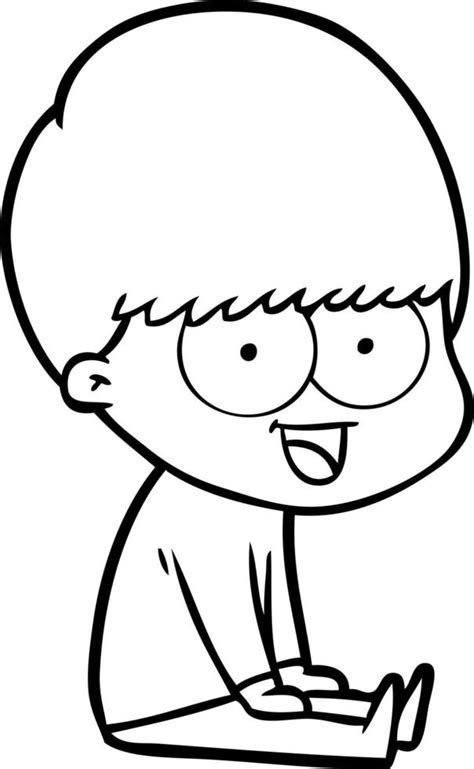 Menino De Desenho Animado Feliz 12383610 Vetor No Vecteezy