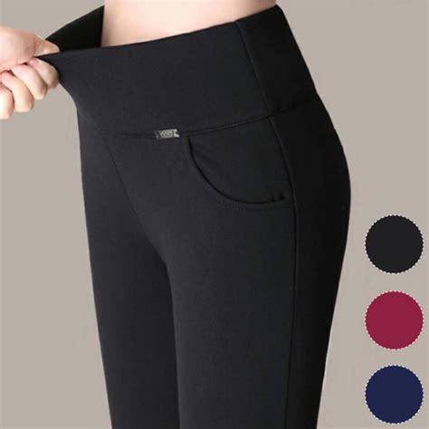 Women Solid Color Legging Pants Stretch High Waist Skinny Casual Pants