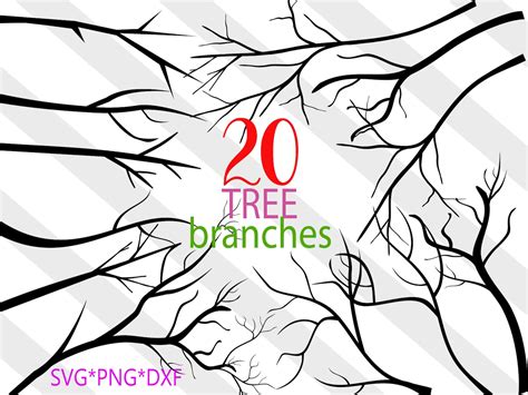 Tree Branch SVG Branch Silhouettes Svgs Branch SVG Bare Branch SVG Branches For Cricut