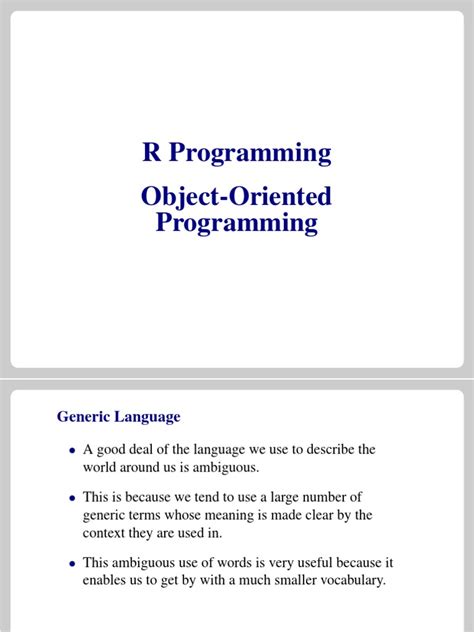 Pdf Object Oriented Programming In R Dokumentips
