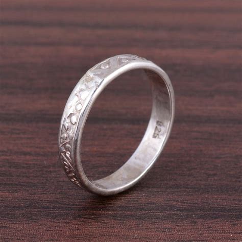 Narrow Silver Thumb Ring Silver Rings For Men Silver Etsy