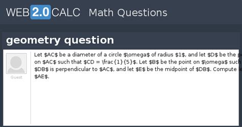 View Question Geometry Question
