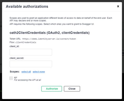 Rosengrenme Define Security Schemas For Swagger Ui To Try Out Authenticated Endpoints