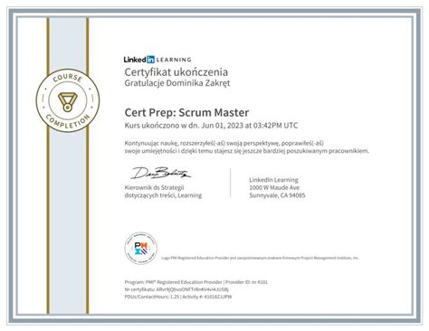 Dominika Zakret On Linkedin Certificate Of Completion