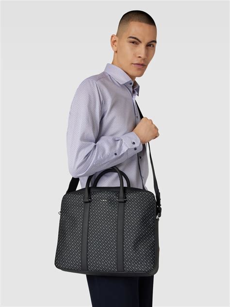 Boss Laptoptasche Mit Allover Muster Modell Ray Black Online Kaufen