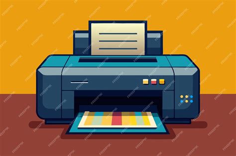 A Cartoon Of A Printer With A Yellow Background Premium Ai Generated