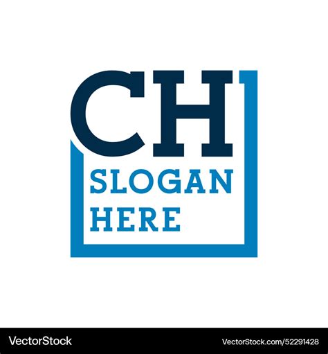Minimal Initials Logo Letters C And H Ch Initial Vector Image