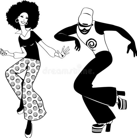 Disco Dancers Silhouette Stock Illustration Illustration Of Disco